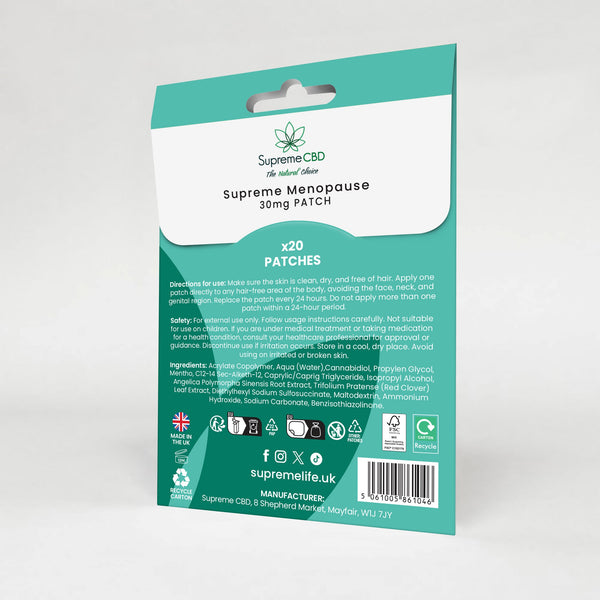 Menopause CBD Patches 30mg – SupremeCBD